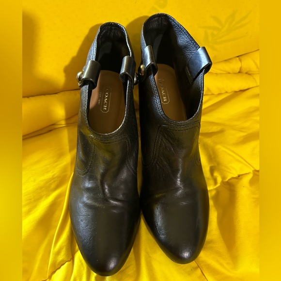 Coach | Shoes | Black Leather Coach Aliza Ankle Boots B | Poshmark